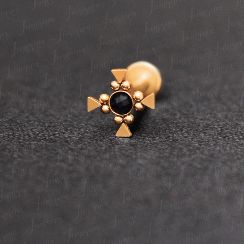 Tragus Stud Flat Back. Conch Earring. Labret Jewelry. Forward Helix ...