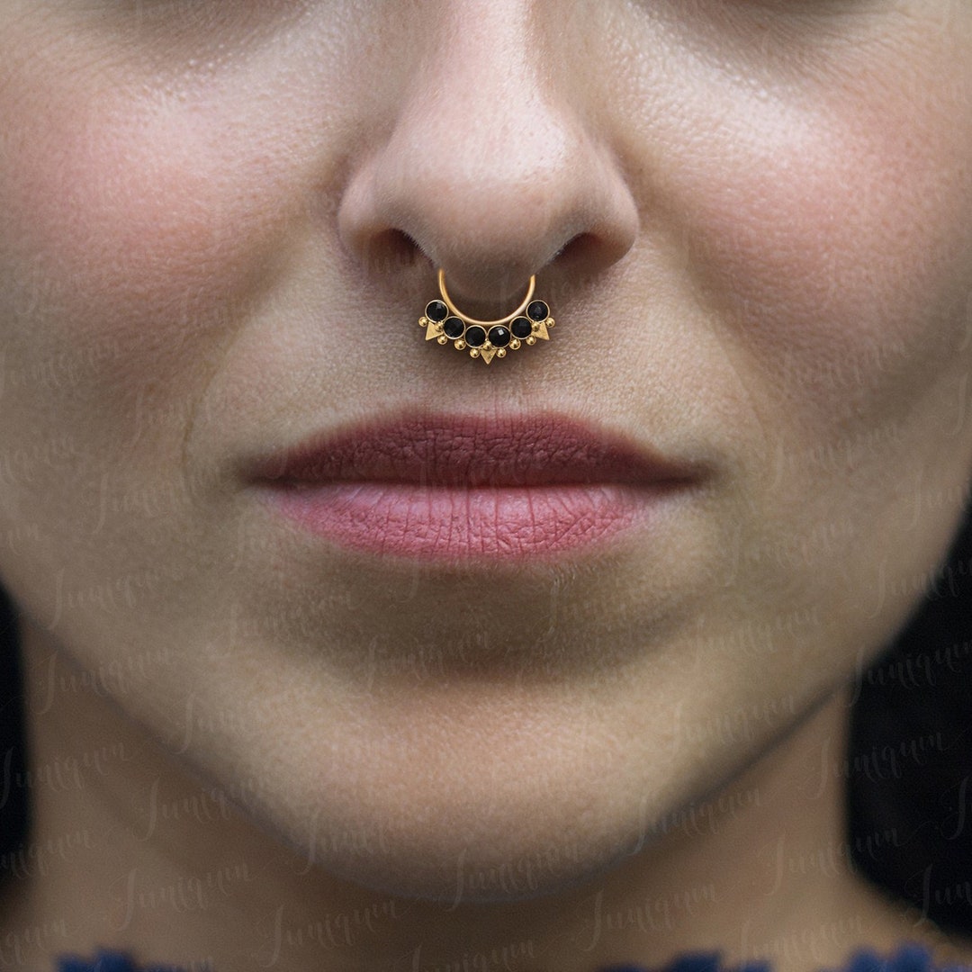 Tribal Septum Ring. Septum Clicker. Septum Ring. Daith Earring 16g ...