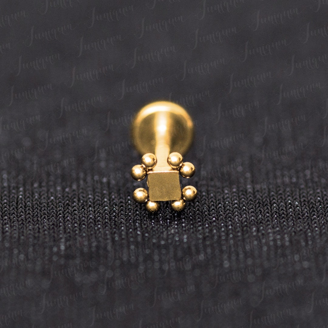 Tragus Stud Flat Back. Conch Earring. Labret Jewelry. Forward Helix ...