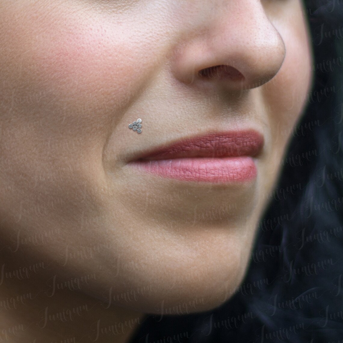 Lip jewelry. Medusa lip piercing. Monroe gold piercing. Labret | Etsy