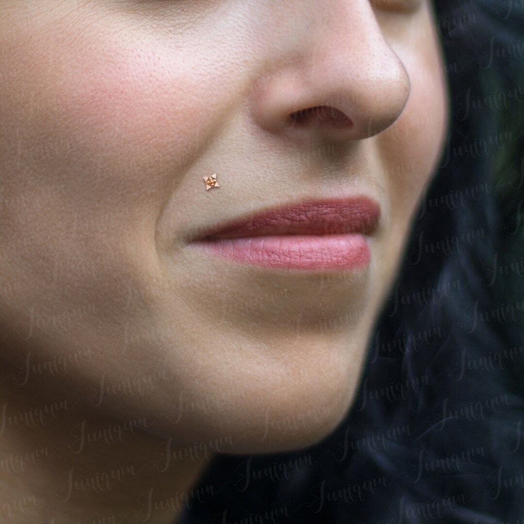Lip Piercing Stud. Philtrum Jewelry. Surgical Steel Labret Stud. Medusa ...