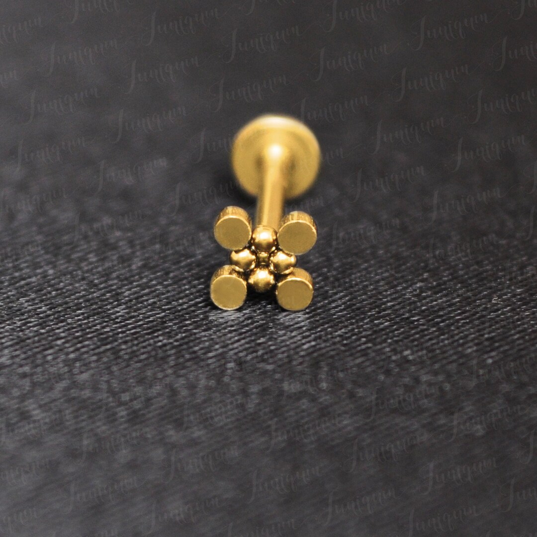 Tragus Stud Flat Back. Conch Earring. Labret Jewelry. Forward Helix ...