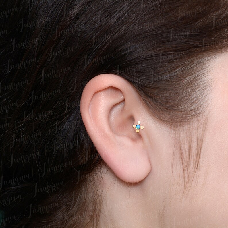 Surgical Steel Cartilage Piercing. Flat Back Helix Earrings. - Etsy