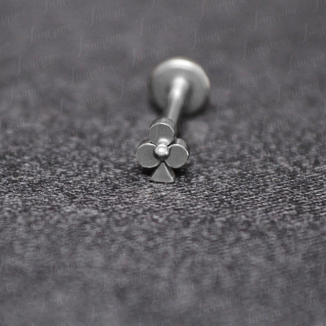 Tragus Stud Flat Back. Conch Earring. Labret Jewelry. Forward Helix ...