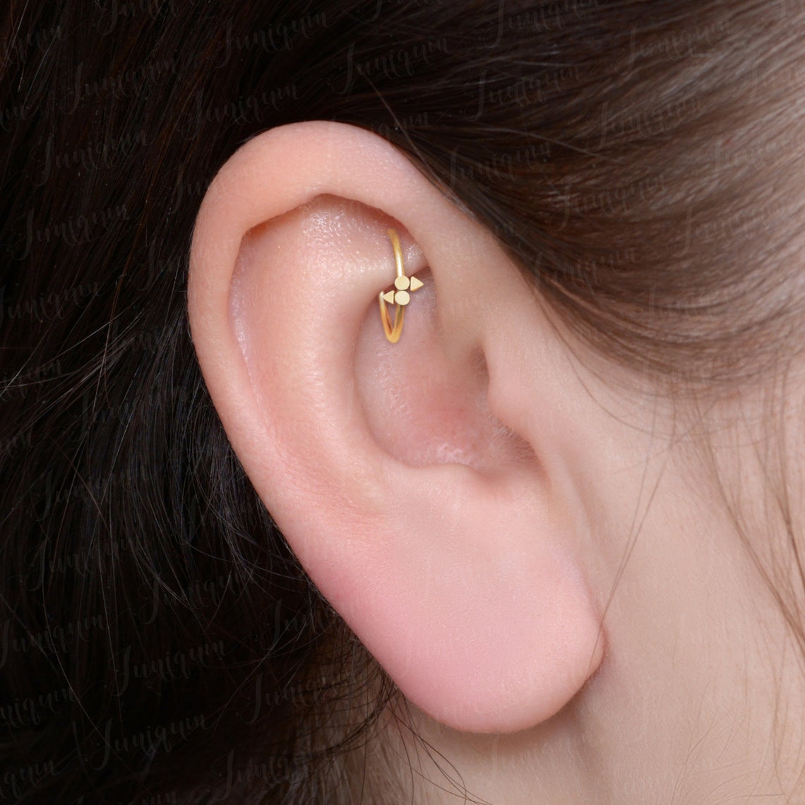 Rook piercing jewelry. Conch hoop. Tragus earring hoop. | Etsy