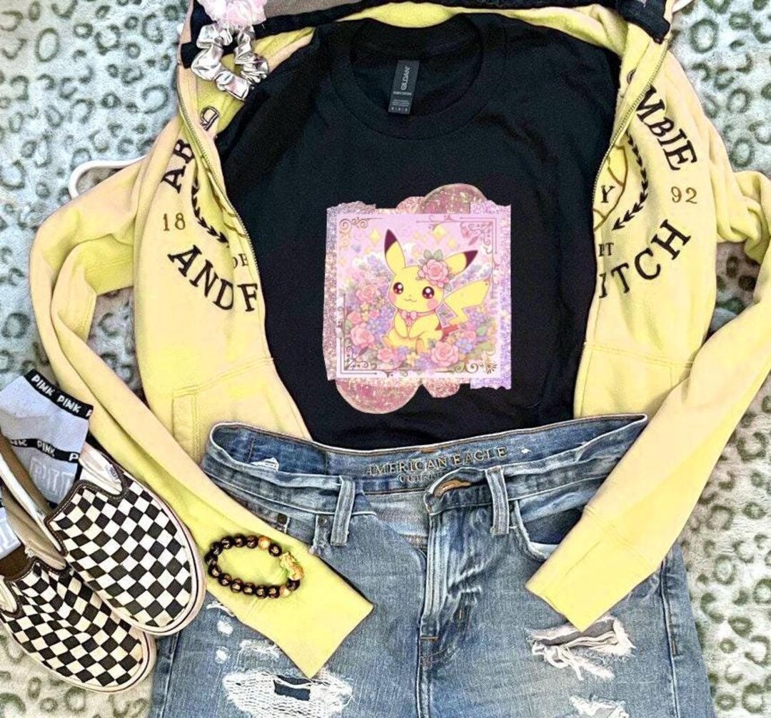 Pikachu T-shirt Cute Girly Pokemon - Etsy