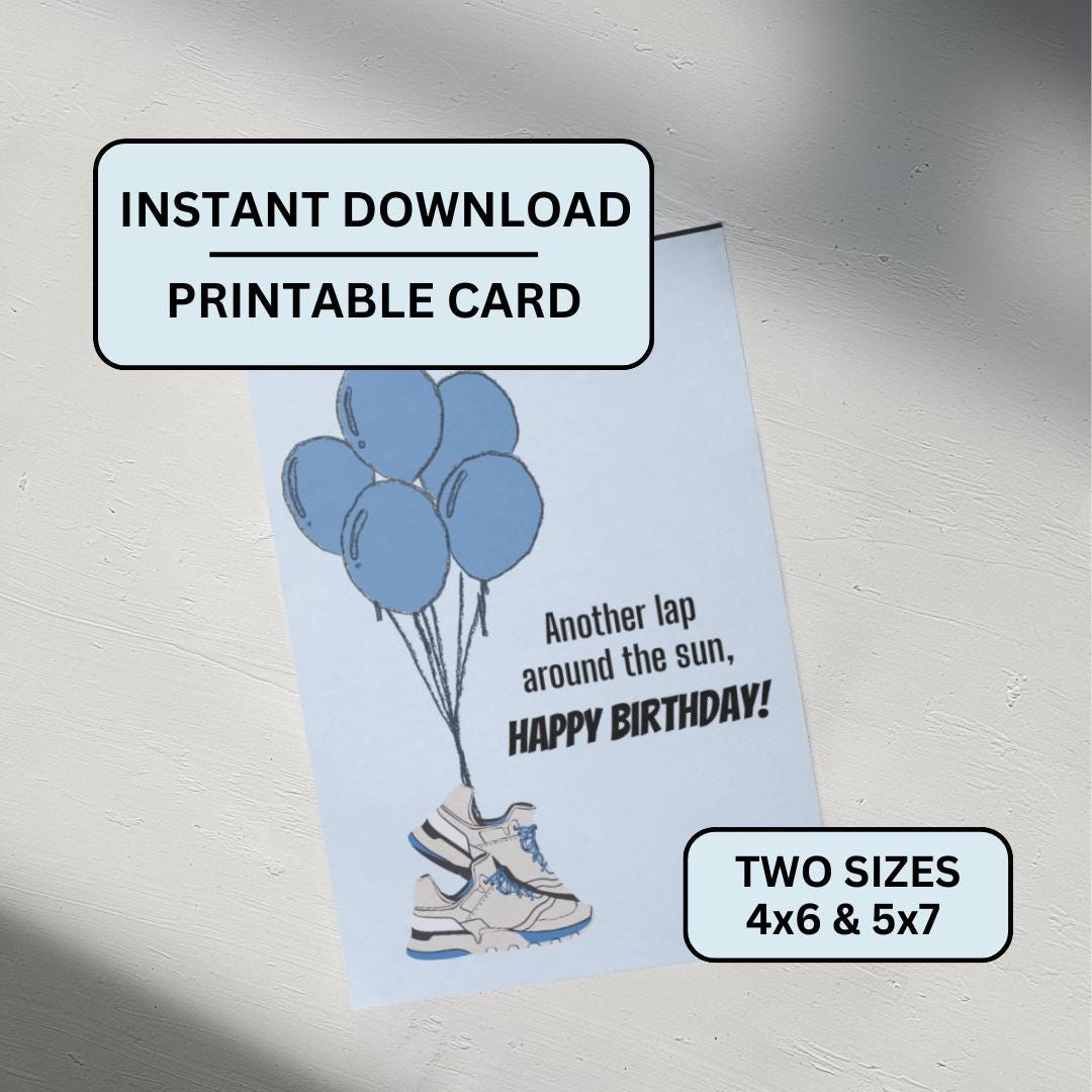 Funny Running Birthday Card: Fitness Theme (digital Download) - Etsy