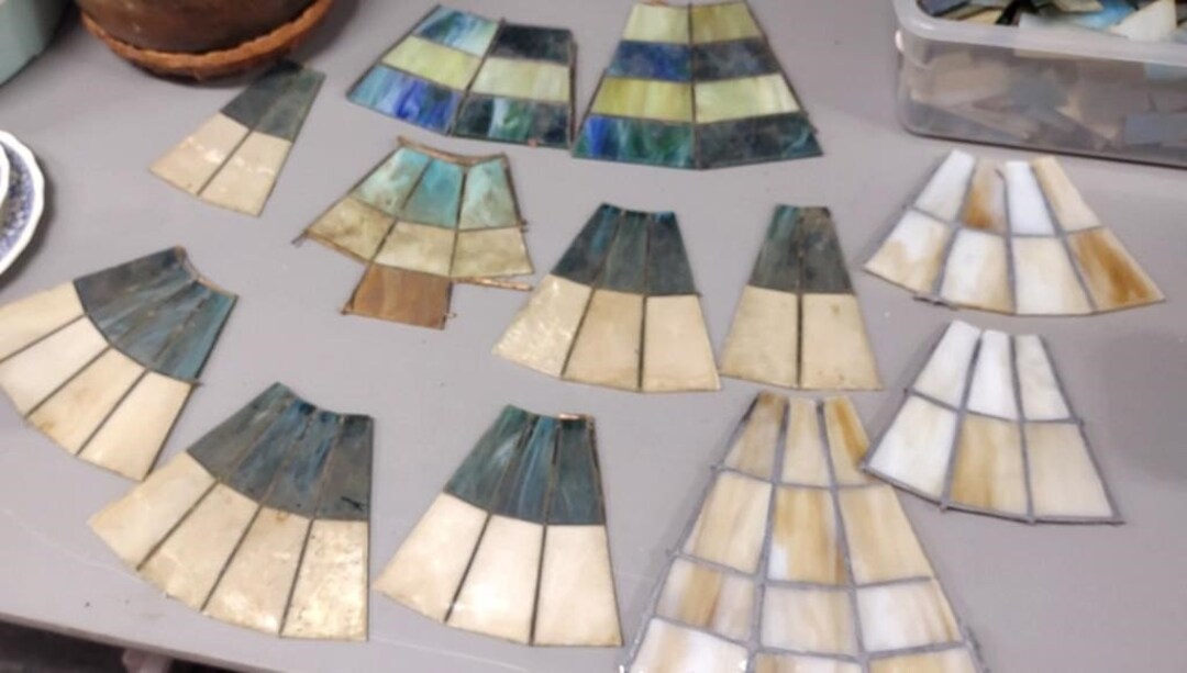 10 Vtg Stained SLAG Glass Assorted TRAPEZOID Pieces - Etsy