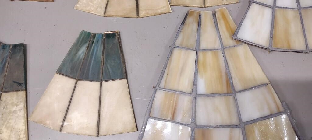10 Vtg Stained SLAG Glass Assorted TRAPEZOID Pieces - Etsy
