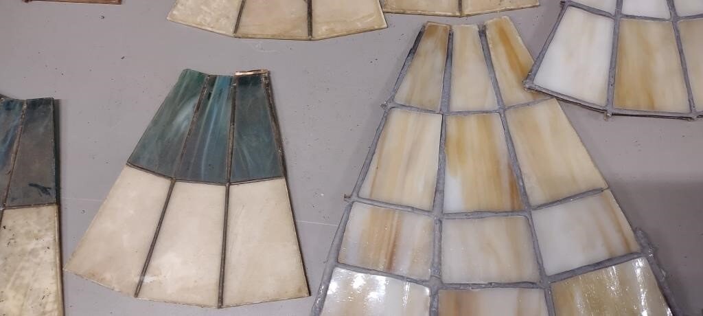 10 Vtg Stained SLAG Glass Assorted TRAPEZOID Pieces - Etsy