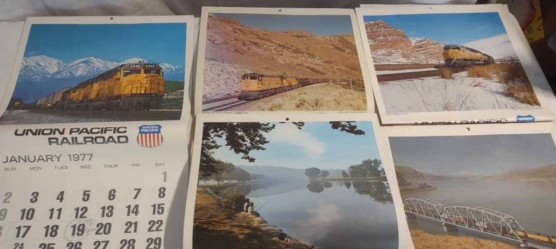 5 Vtg UNION PACIFIC RAILROAD Calendars 1970s - Etsy