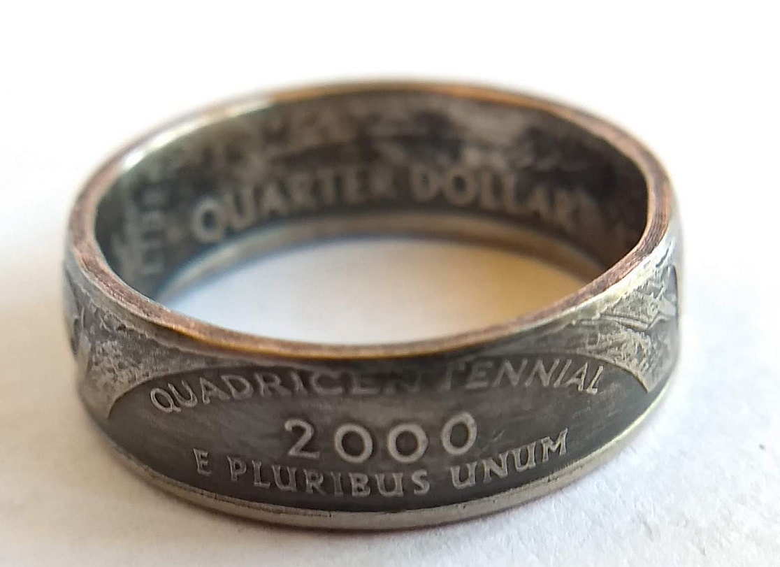 State Quarter Coin Ring Antiqued Finish Handmade Ring - Etsy