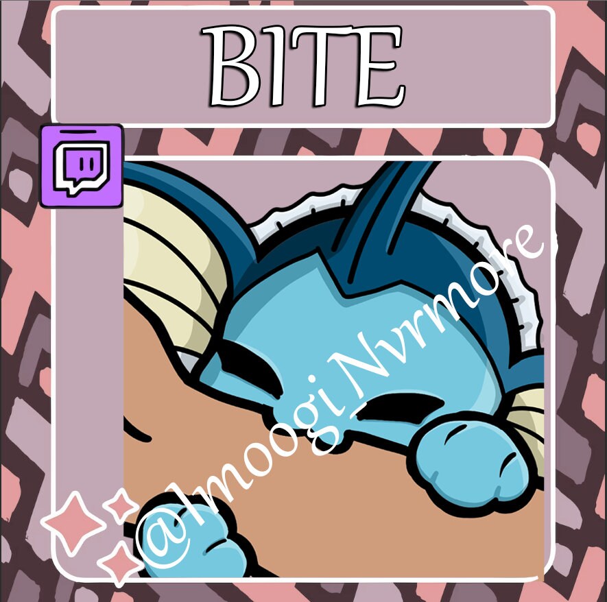 Vaporeon Bite Pokemon Emote twitch Youtube KICK Discord Instant ...