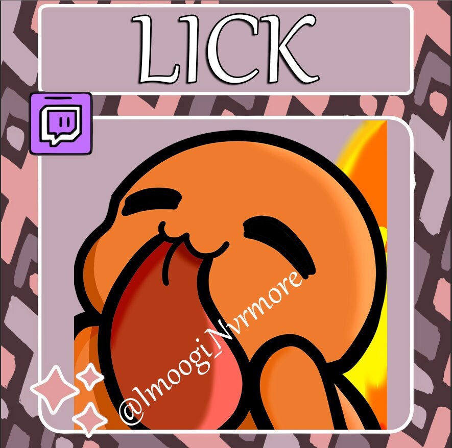 Charmander Lick / Mlem Pokemon Emote twitch Youtube KICK Discord ...