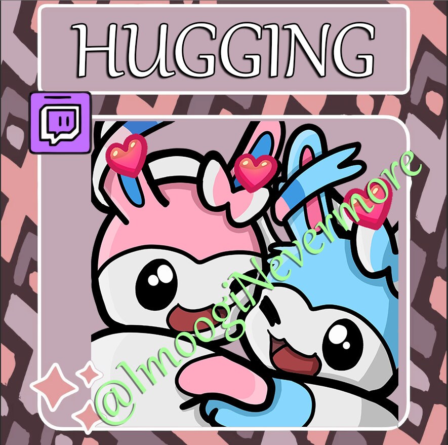 Sylveon Hugging Pokemon Emote twitch Youtube KICK Discord Instant ...
