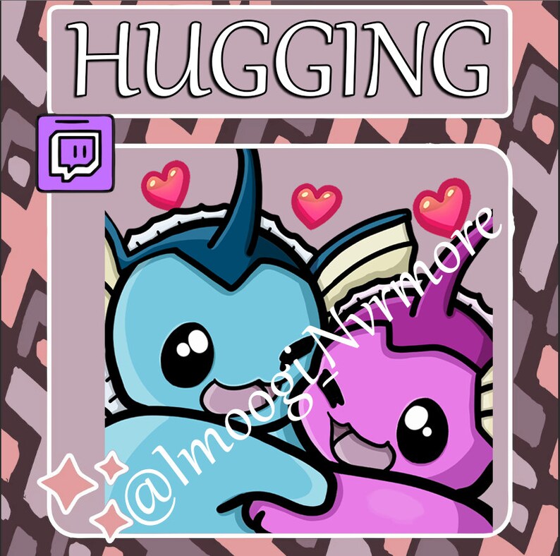 Vaporeon Hugging Pokemon Emote twitch Youtube KICK Discord Instant ...