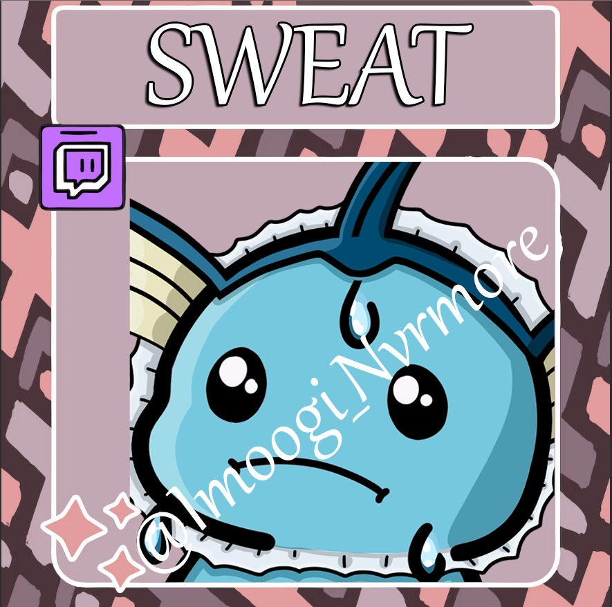 Vaporeon Sweat / Sweaty / Nervous Pokemon Emote [twitch | Youtube ...