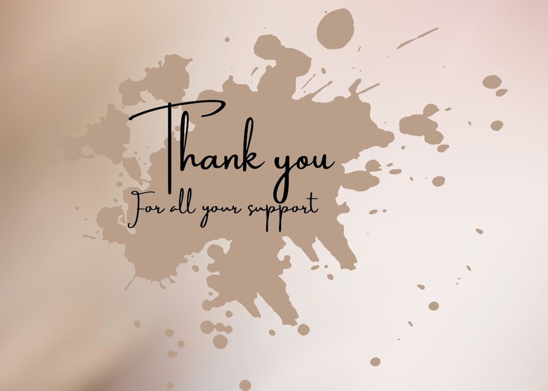 Thank You for All Your Support E-card - Etsy