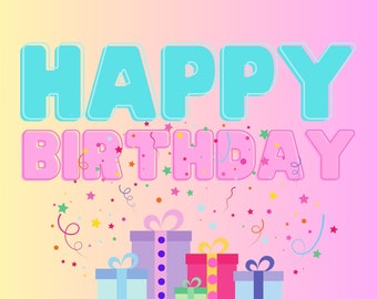 Birthday E-card for Her Elegant Digital Happy Birthday Card, Instant ...