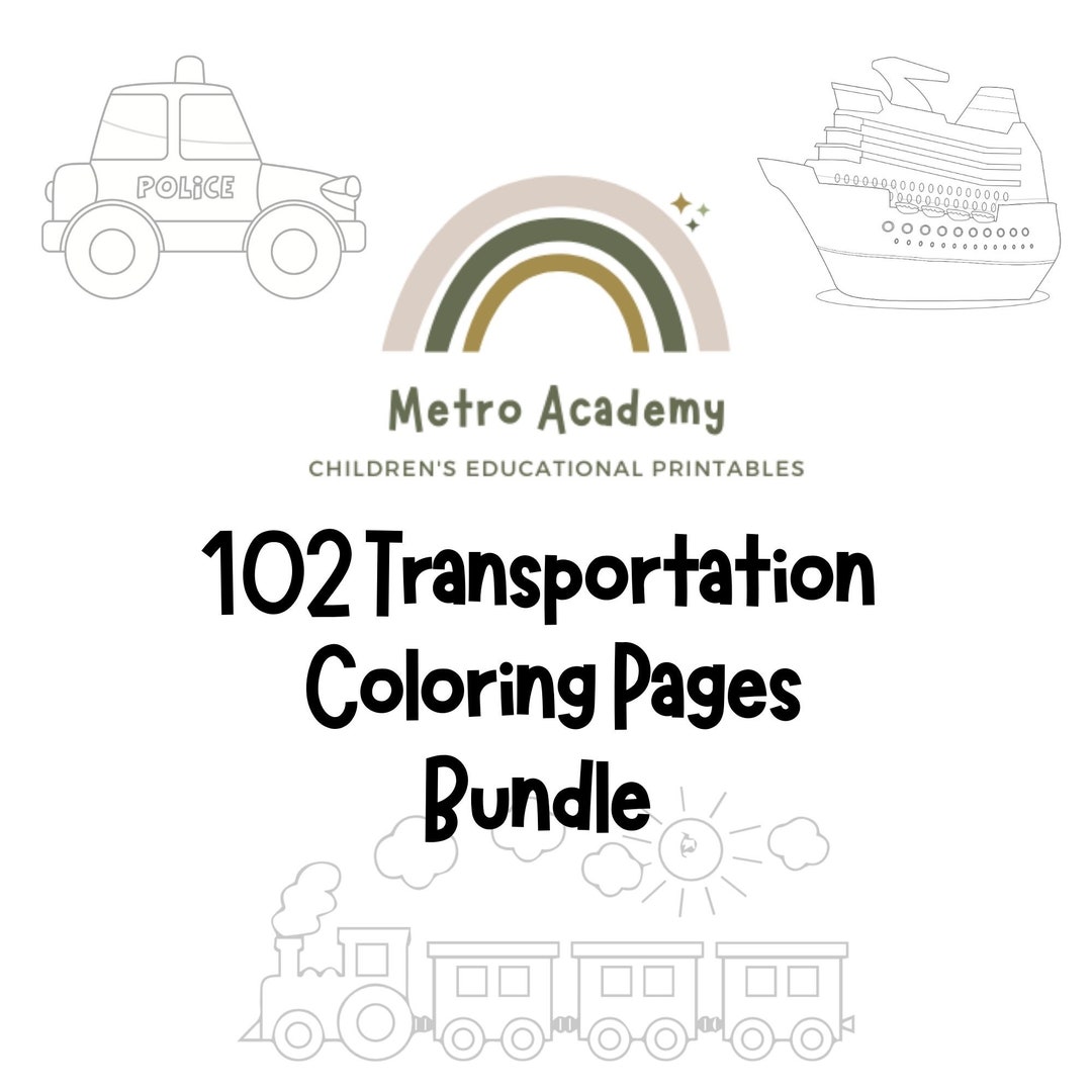 102 Transportation Coloring Pages - Vehicles Coloring Pages - Instant ...