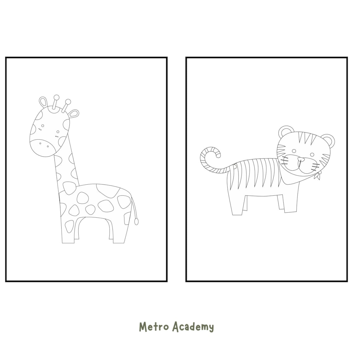 220 Cute Cartoon Animal Coloring Pages Bundle! Instant Digital Download ...