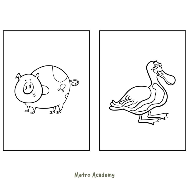 66 Pre-k + K Farm Animal Coloring Pages Bundle! Instant Digital ...