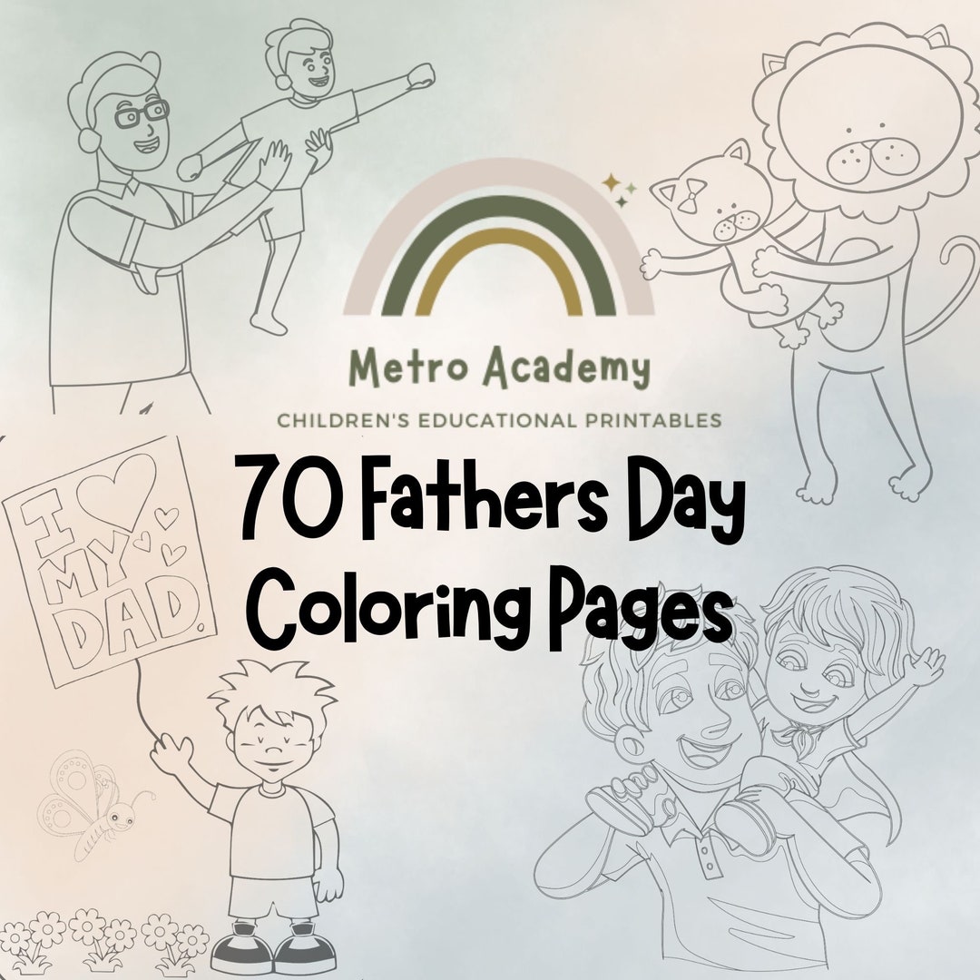 70 Pre-k + K Fathers Day Coloring Pages! Instant Digital Download ...