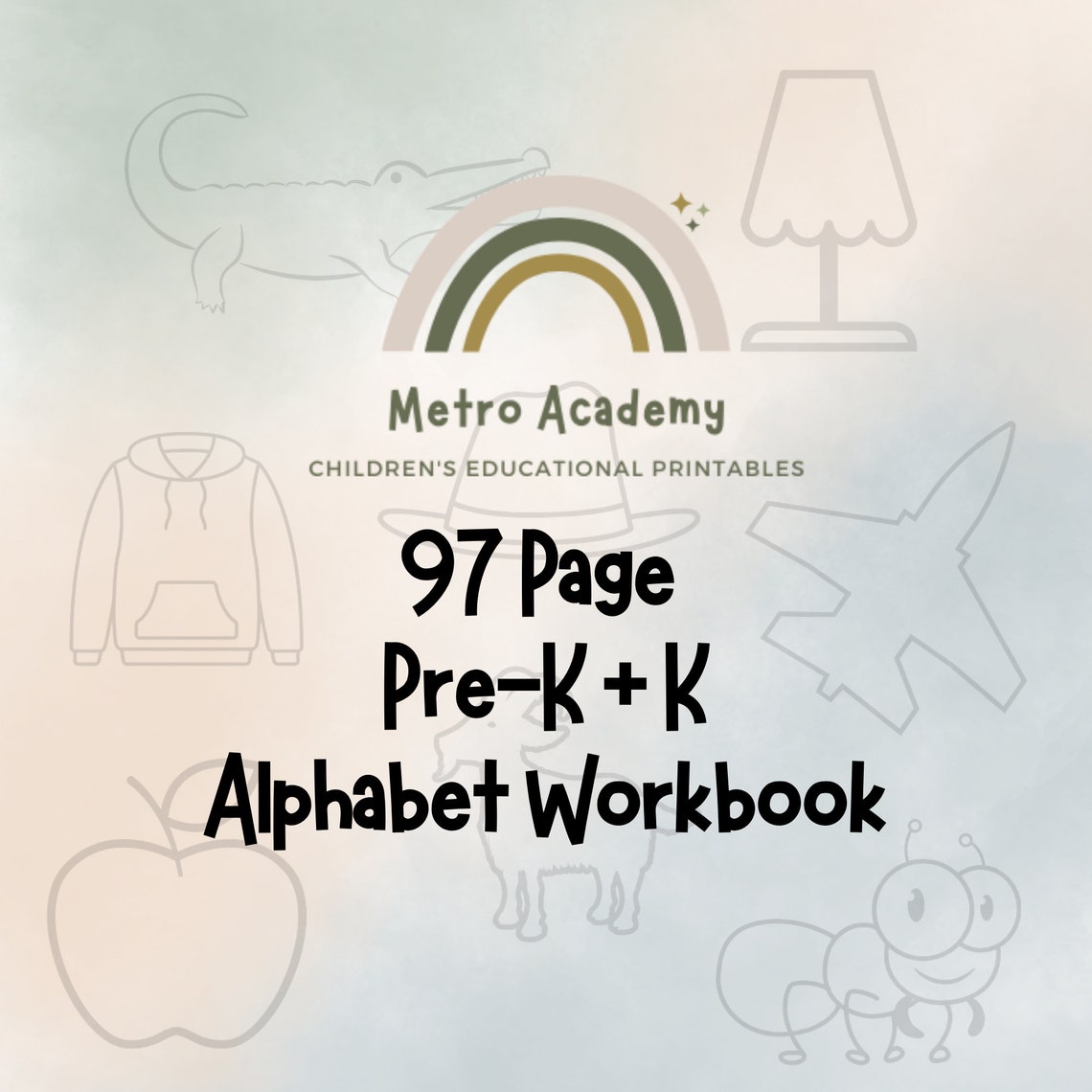 97 Page Pre-k K Alphabet Workbook Learn A to Z Instant Digital Download ...