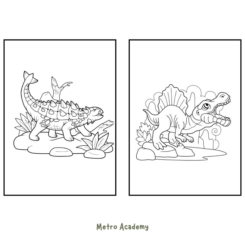 99 Pre-k + K Dinosaur Coloring Pages Bundle! Instant Digital Download ...