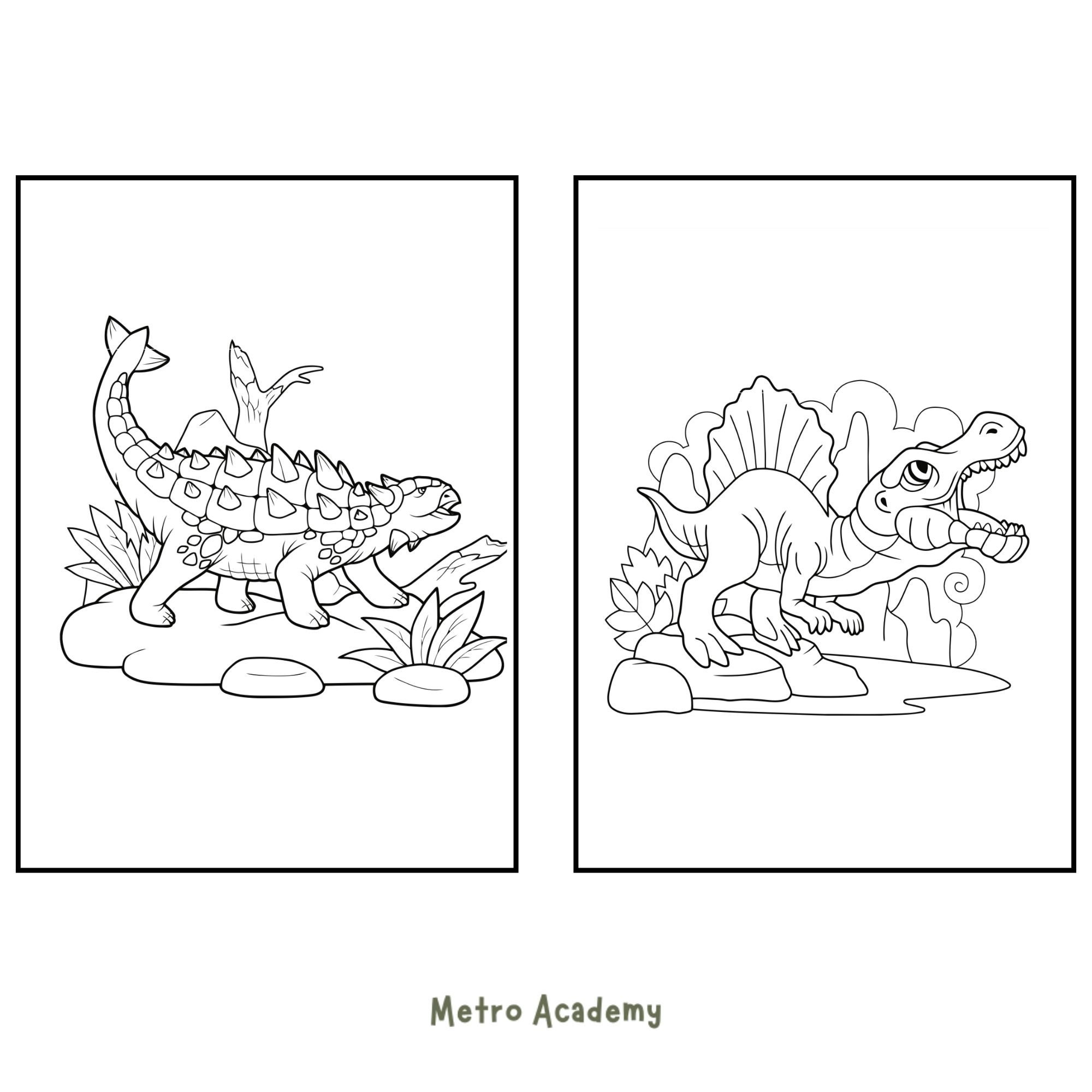 99 Pre-k + K Dinosaur Coloring Pages Bundle! Instant Digital Download ...