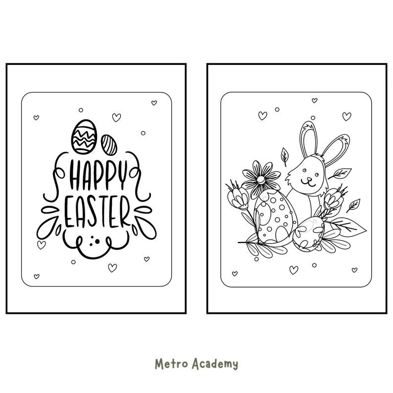 100 Pre-k + K Easter Coloring Pages Bundle! Instant Digital Download ...