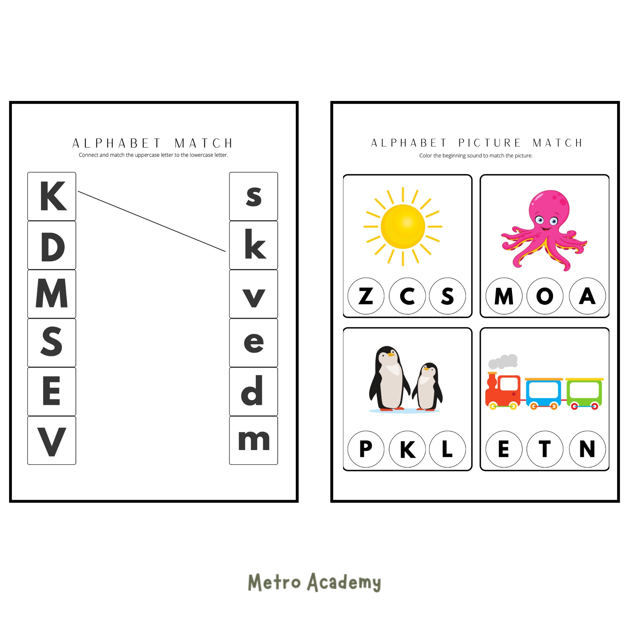 97 Page Pre-k K Alphabet Workbook Learn A to Z Instant Digital Download ...