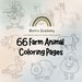 66 Pre-k + K Farm Animal Coloring Pages Bundle! Instant Digital ...
