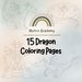 15 Pre-k + K Dragon Coloring Pages Bundle! Instant Digital Download ...