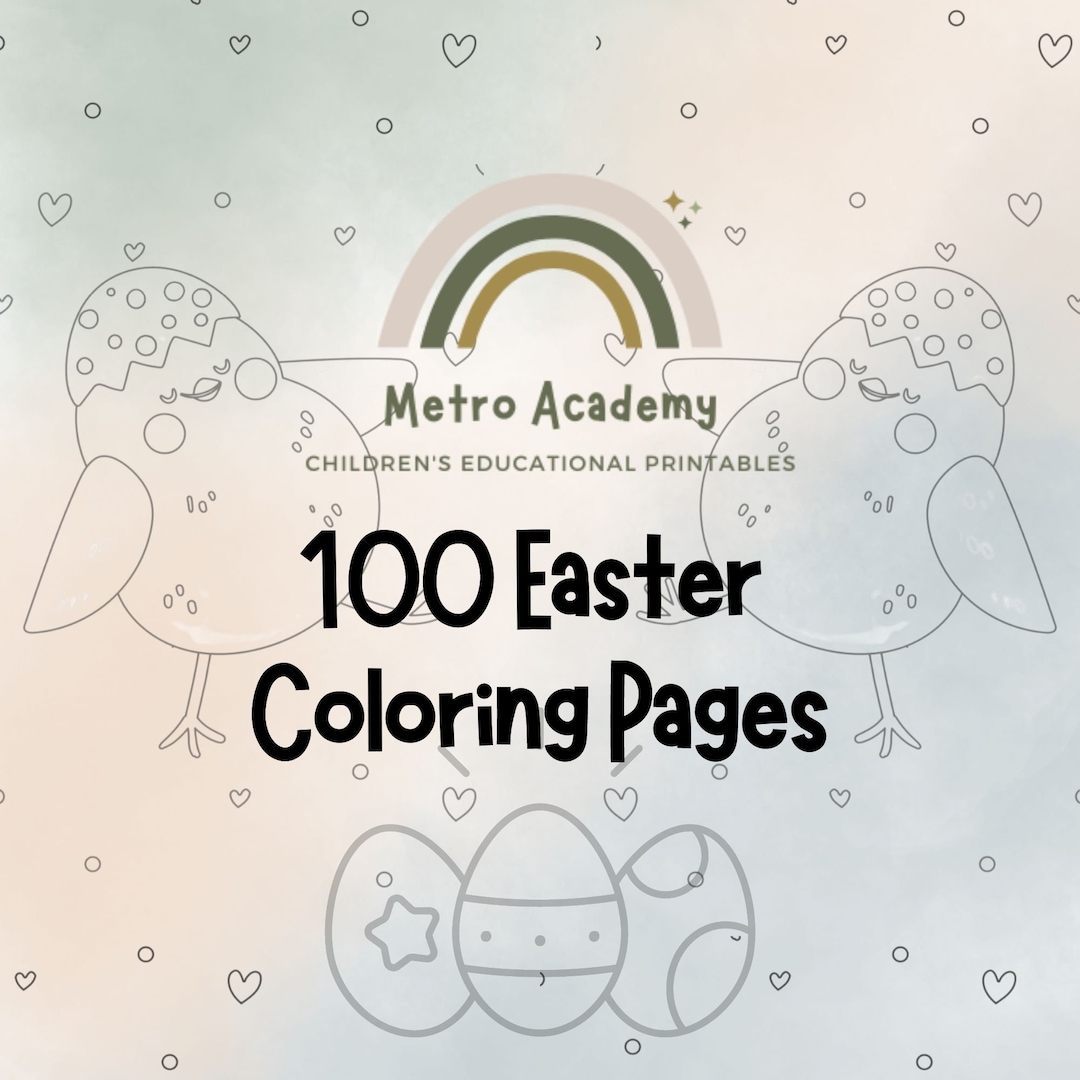 100 Pre-k + K Easter Coloring Pages Bundle! Instant Digital Download ...