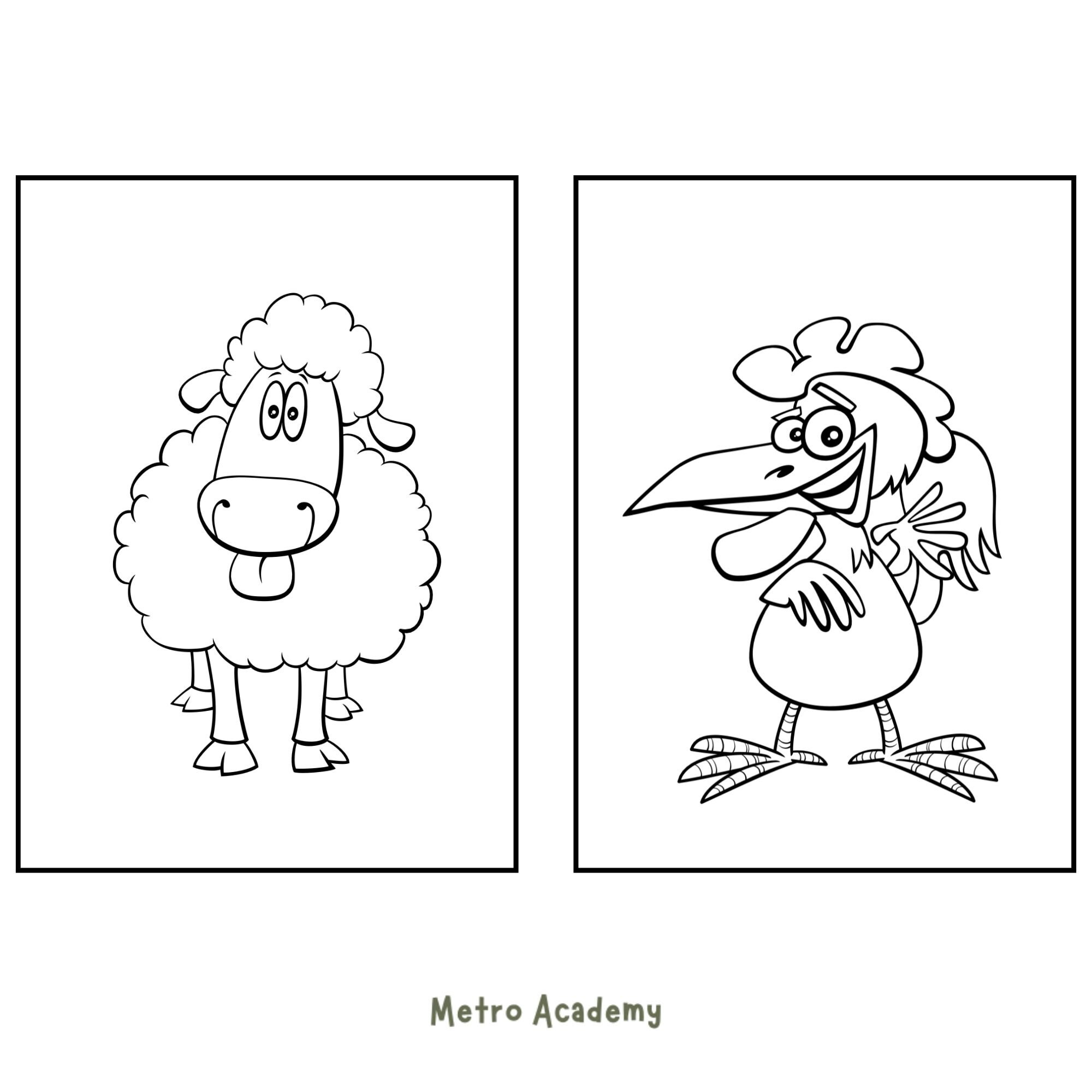 66 Pre-k + K Farm Animal Coloring Pages Bundle! Instant Digital ...