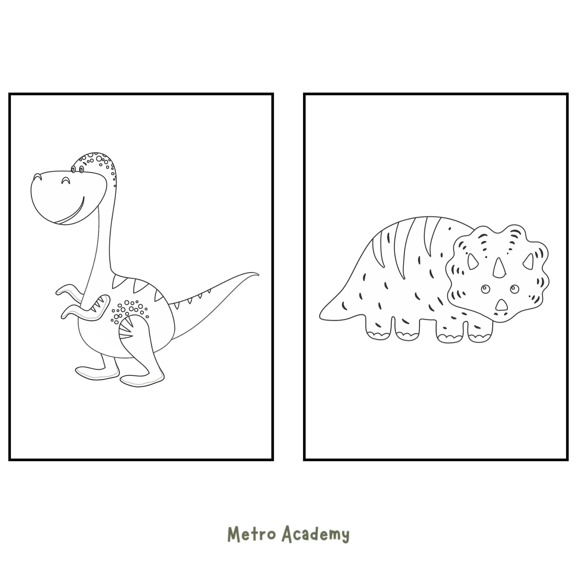 99 Pre-k + K Dinosaur Coloring Pages Bundle! Instant Digital Download ...