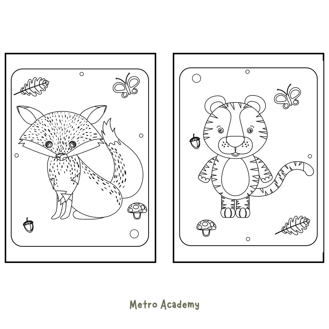 220 Cute Cartoon Animal Coloring Pages Bundle! Instant Digital Download ...