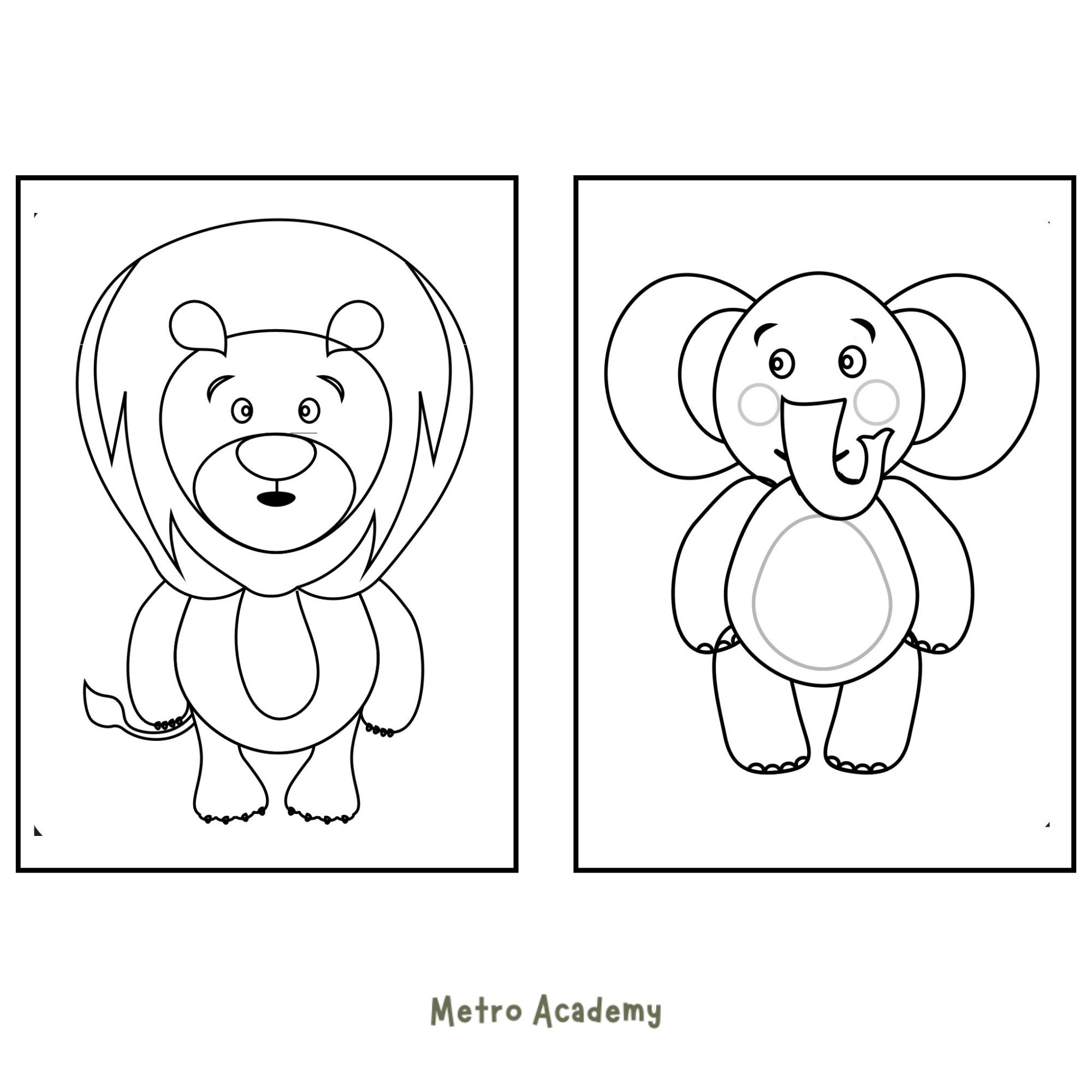 220 Cute Cartoon Animal Coloring Pages Bundle! Instant Digital Download ...