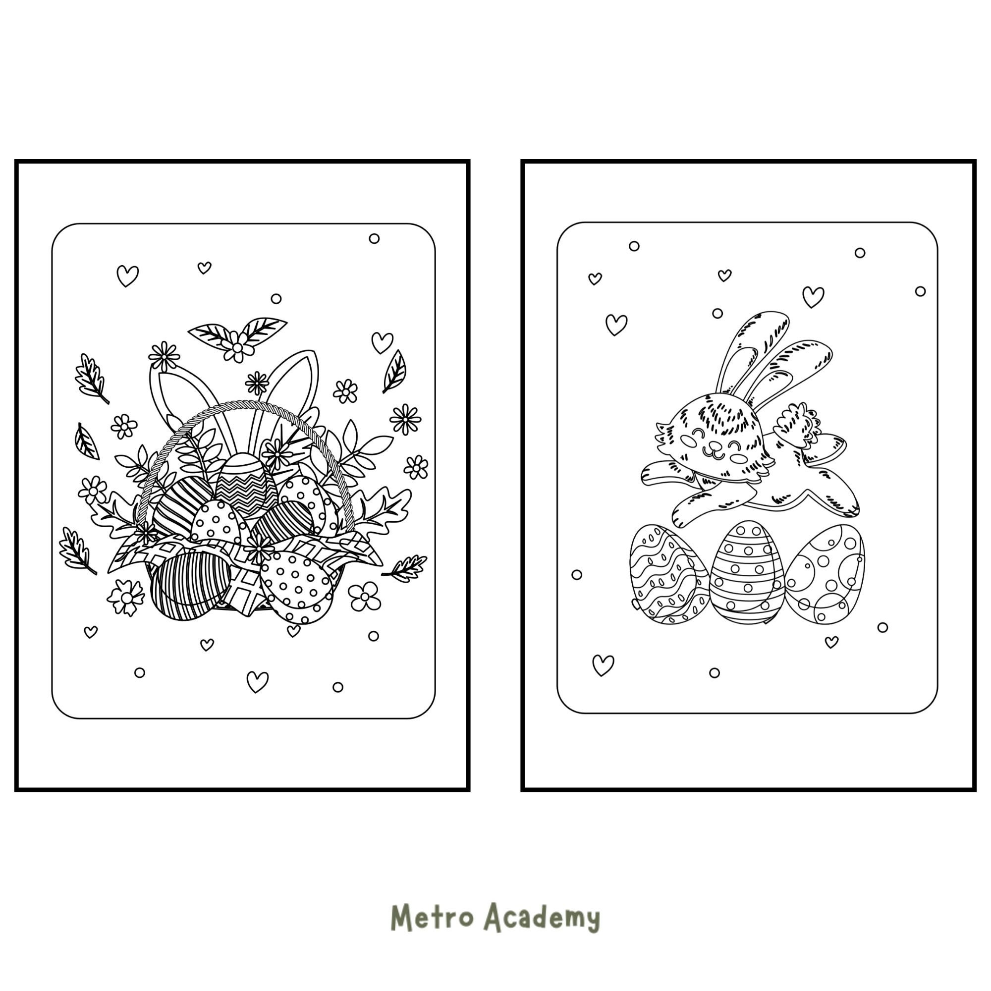 100 Pre-k + K Easter Coloring Pages Bundle! Instant Digital Download ...