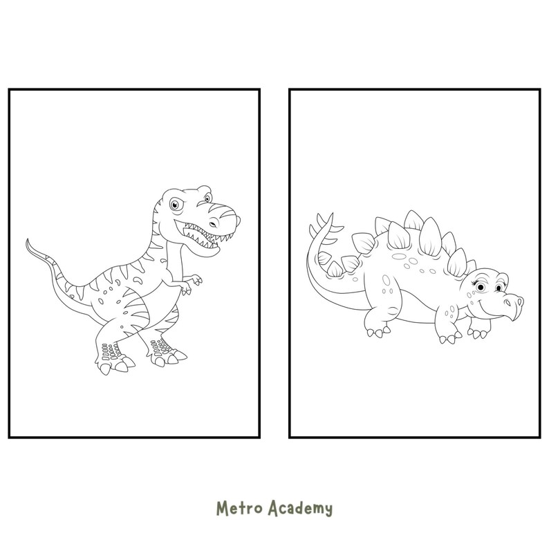 99 Pre-k + K Dinosaur Coloring Pages Bundle! Instant Digital Download ...