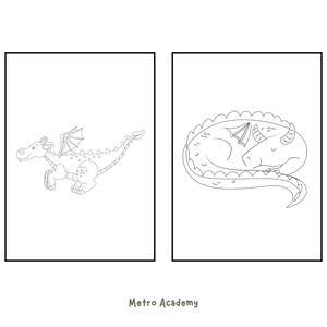 15 Pre-k + K Dragon Coloring Pages Bundle! Instant Digital Download ...