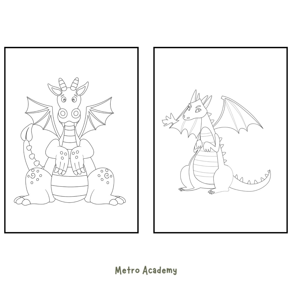 15 Pre-k + K Dragon Coloring Pages Bundle! Instant Digital Download ...