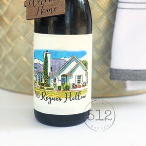 Housewarming Wine Label Custom Wine Label House Photo Wine - Etsy