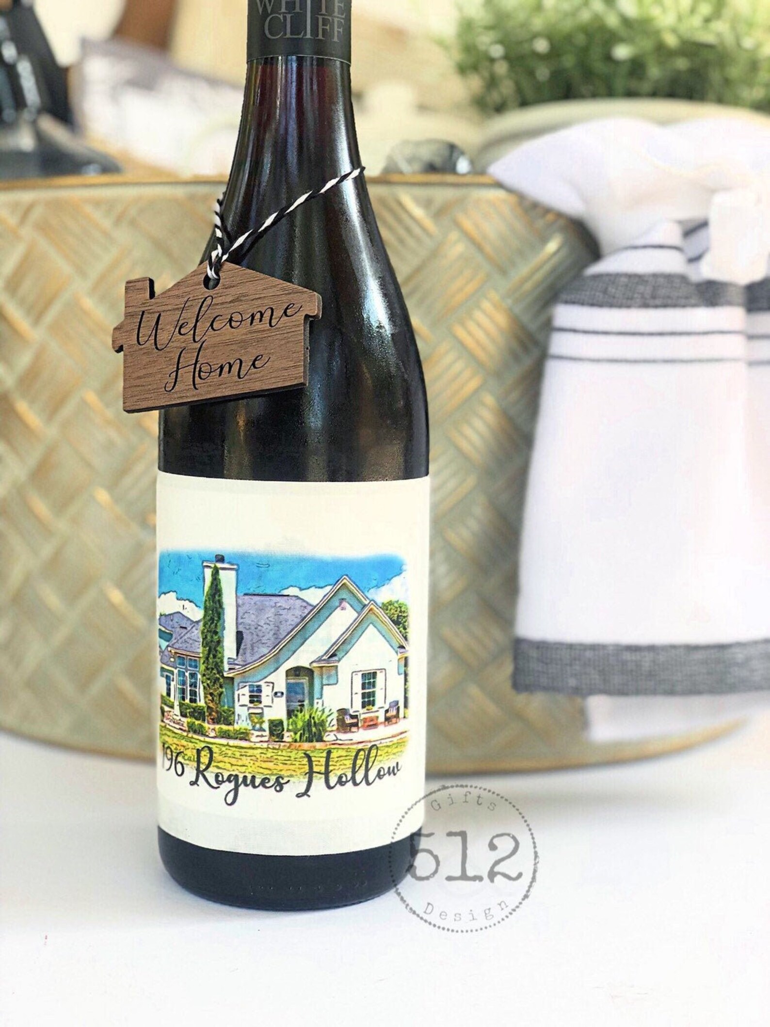 Housewarming Wine Label Custom Wine Label House Photo Wine - Etsy