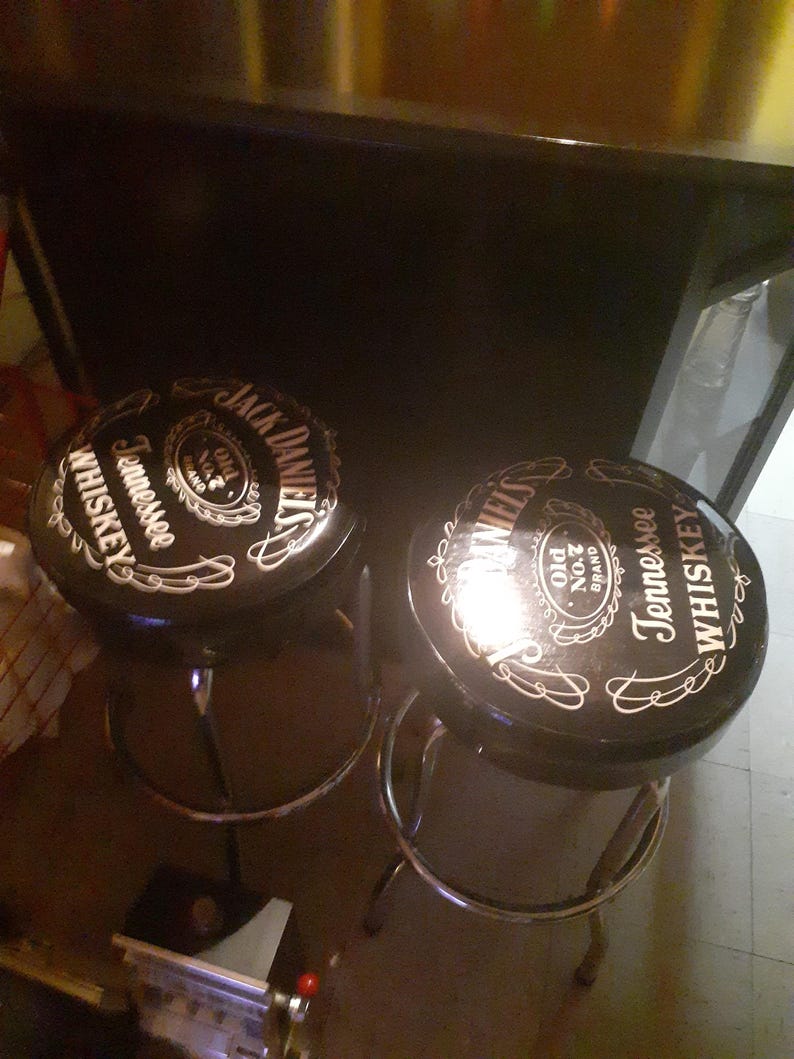 Jack Daniels Stools With Black Bar Table - Etsy