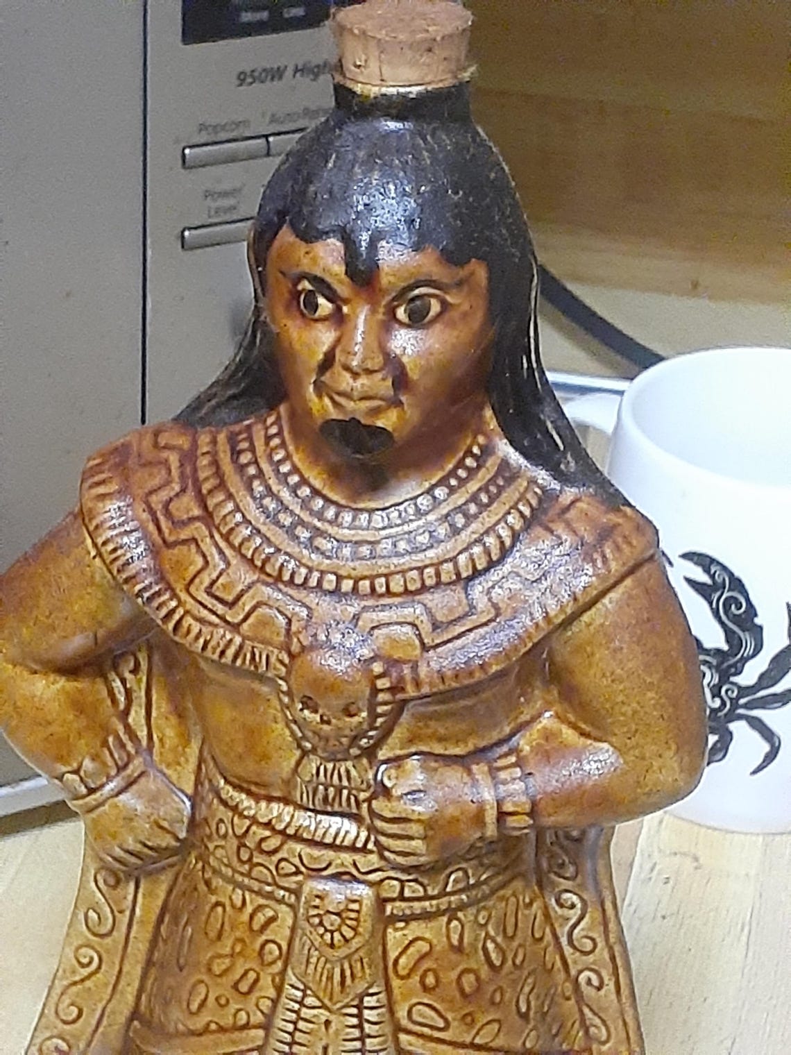 Aztec Warrior Statue Wooden Bottle - Etsy