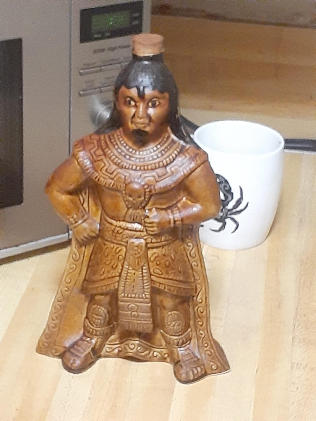 Aztec Warrior Statue Wooden Bottle - Etsy