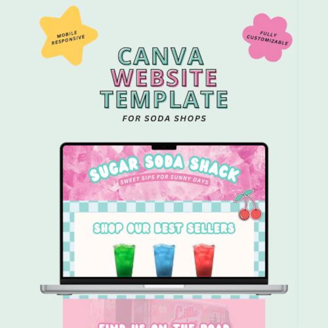 Soda Shop Canva Website Template - Etsy