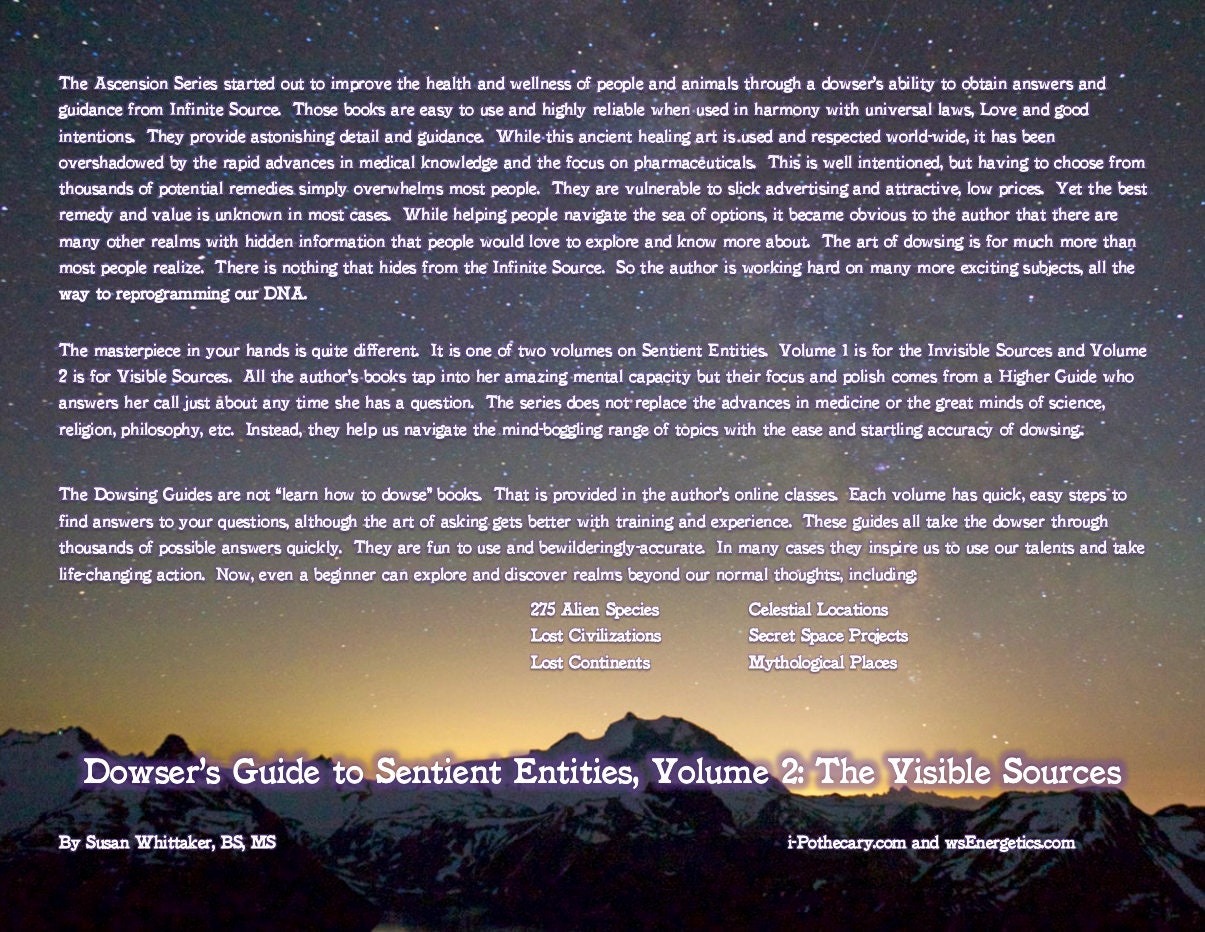Dowser's Guide to Sentient Entities, Volume 2: Visible Sources - Etsy